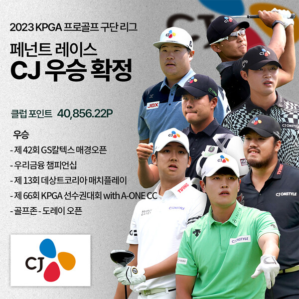 CJ, KPGA 프로골프 구단 리그 시즌 5승으로 페넌트 레이스 1위 등극